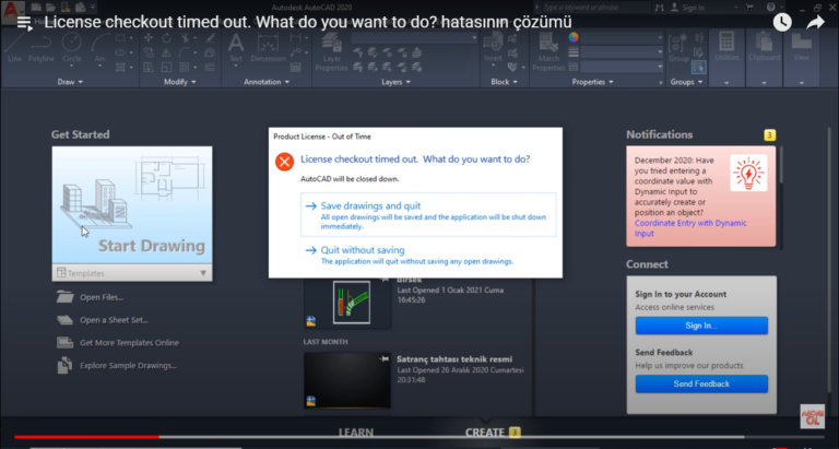 License checkout timed out. What do you want to do?