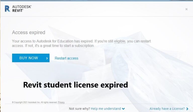 Revit student license expired